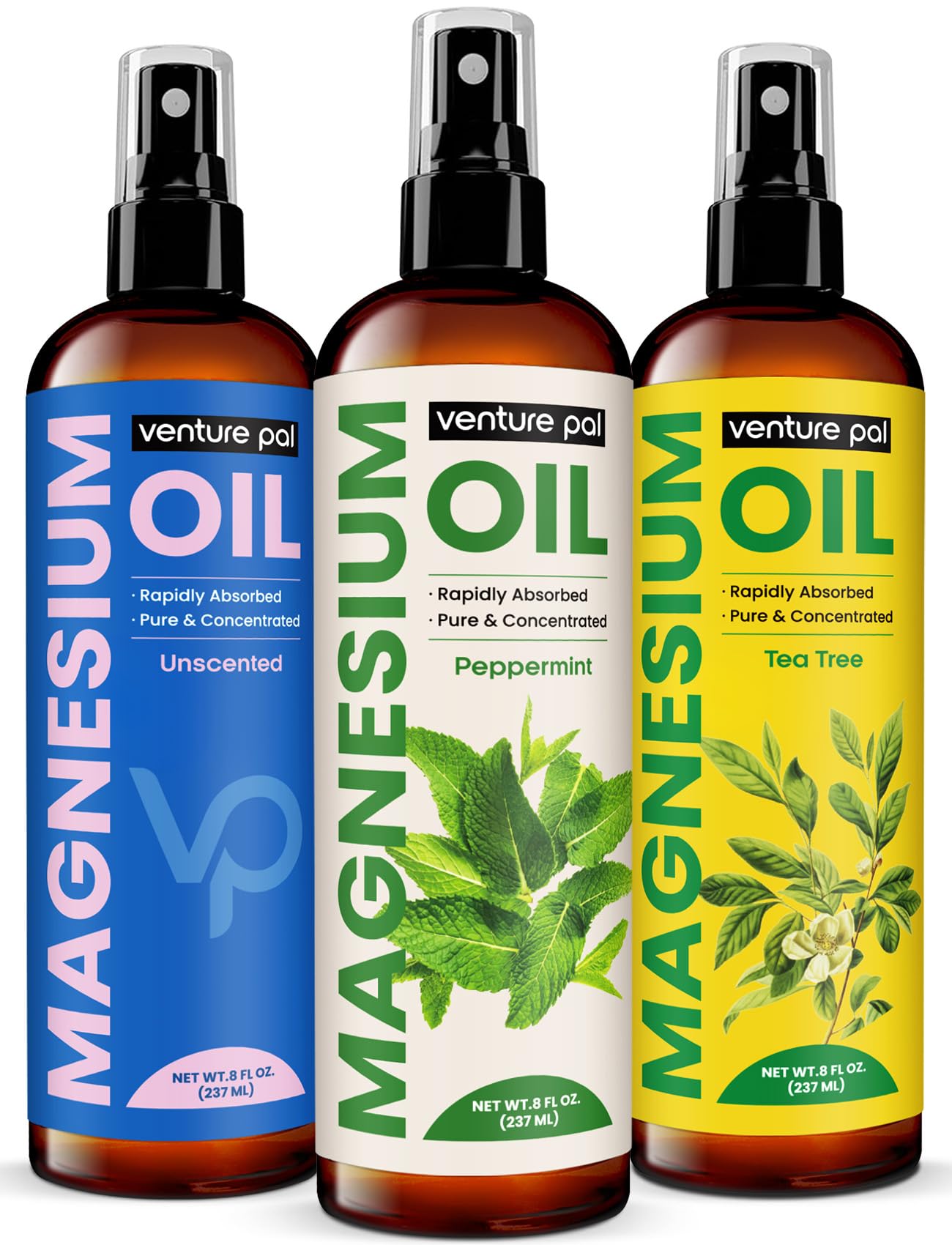 Amazon.com: Venture Pal 100% Pure Magnesium Oil Spray with Peppermint ...