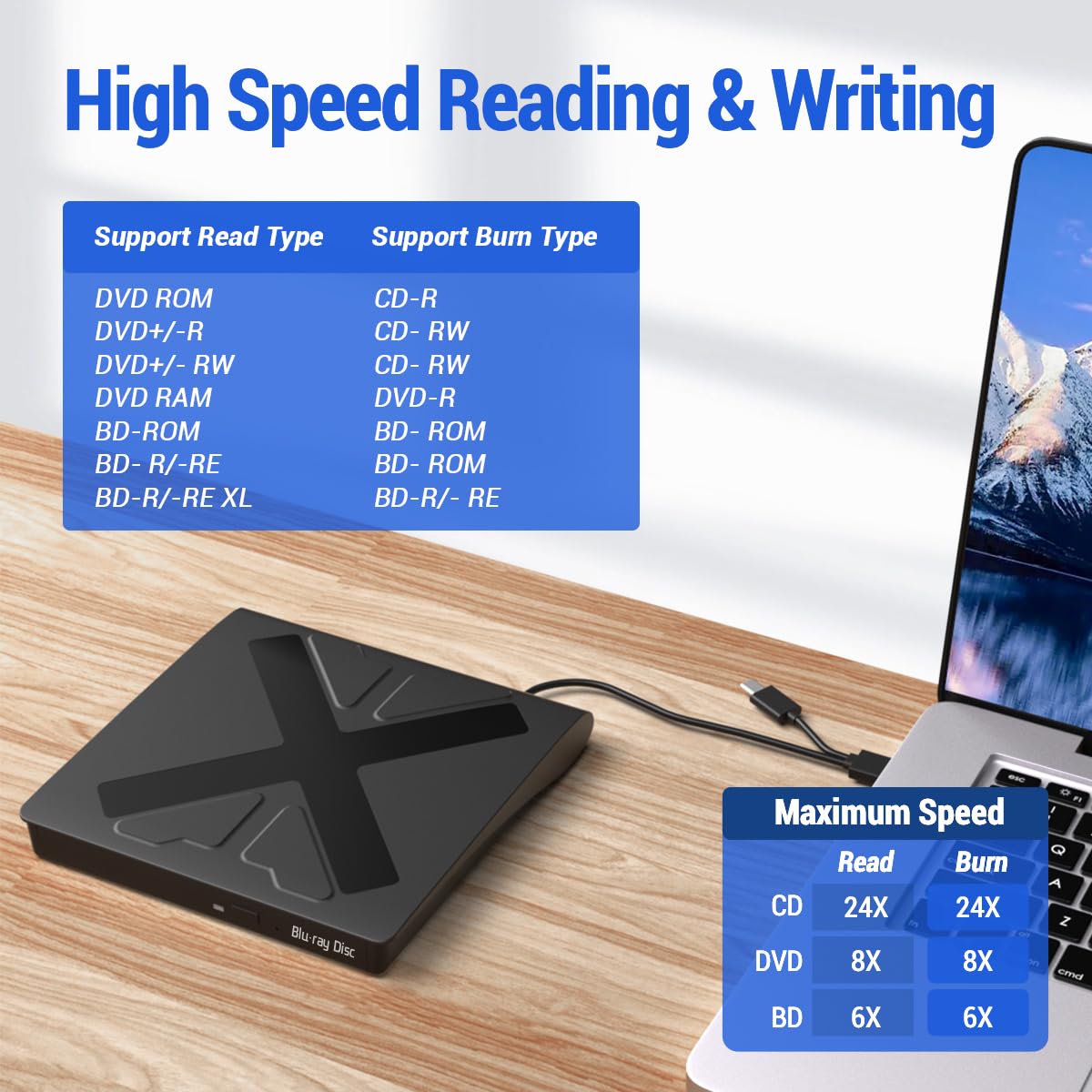 Snapklik.com : External Blu-ray Drive, BD Player
