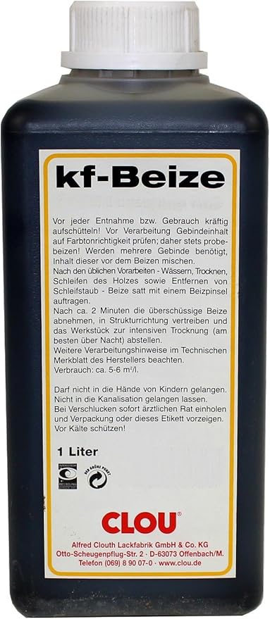 Holzbeize 2216 teak dunkel / 1 Liter Clou kf-Beize : Amazon.de: Baumarkt