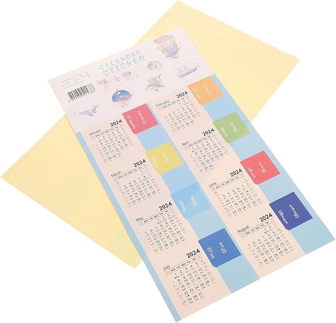 Amazon.com: MAGICLULU 10 Sets 2024-2025 Monthly Calendar Stickers Index ...