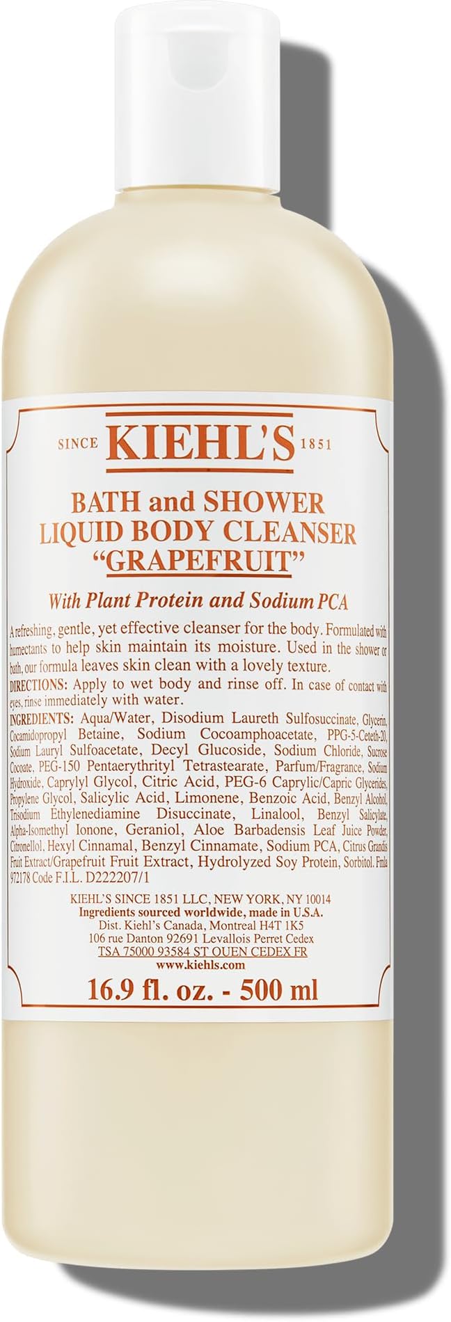 Kiehls Grapefruit Liquid Body Cleanser Gentle And Refreshing Foaming ...