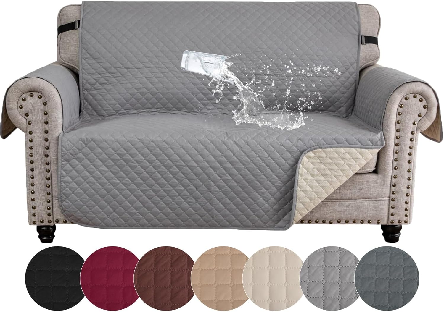 YSTELLAA Housse Canapé 2 Places, Impermeable Housse De Canapé avec ...