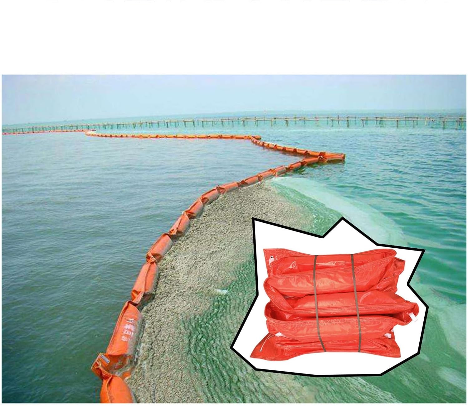 Amazon.com: zklaseot Flood Bags, PVC Oil Fence, Float-Type Oil ...