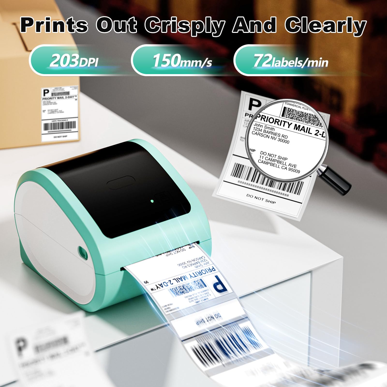 Thermal Printer For Ecommerce AOBIO 4x6 Thermal Label Printer ...