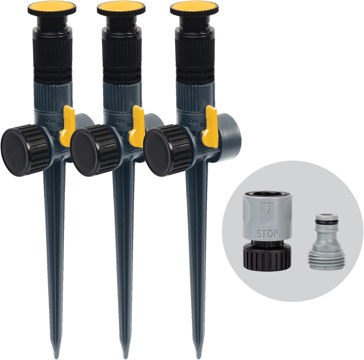 Melnor 65185AMZ Multi-Adjustable Spike Sprinkler, 3-Pack W/Quick ...