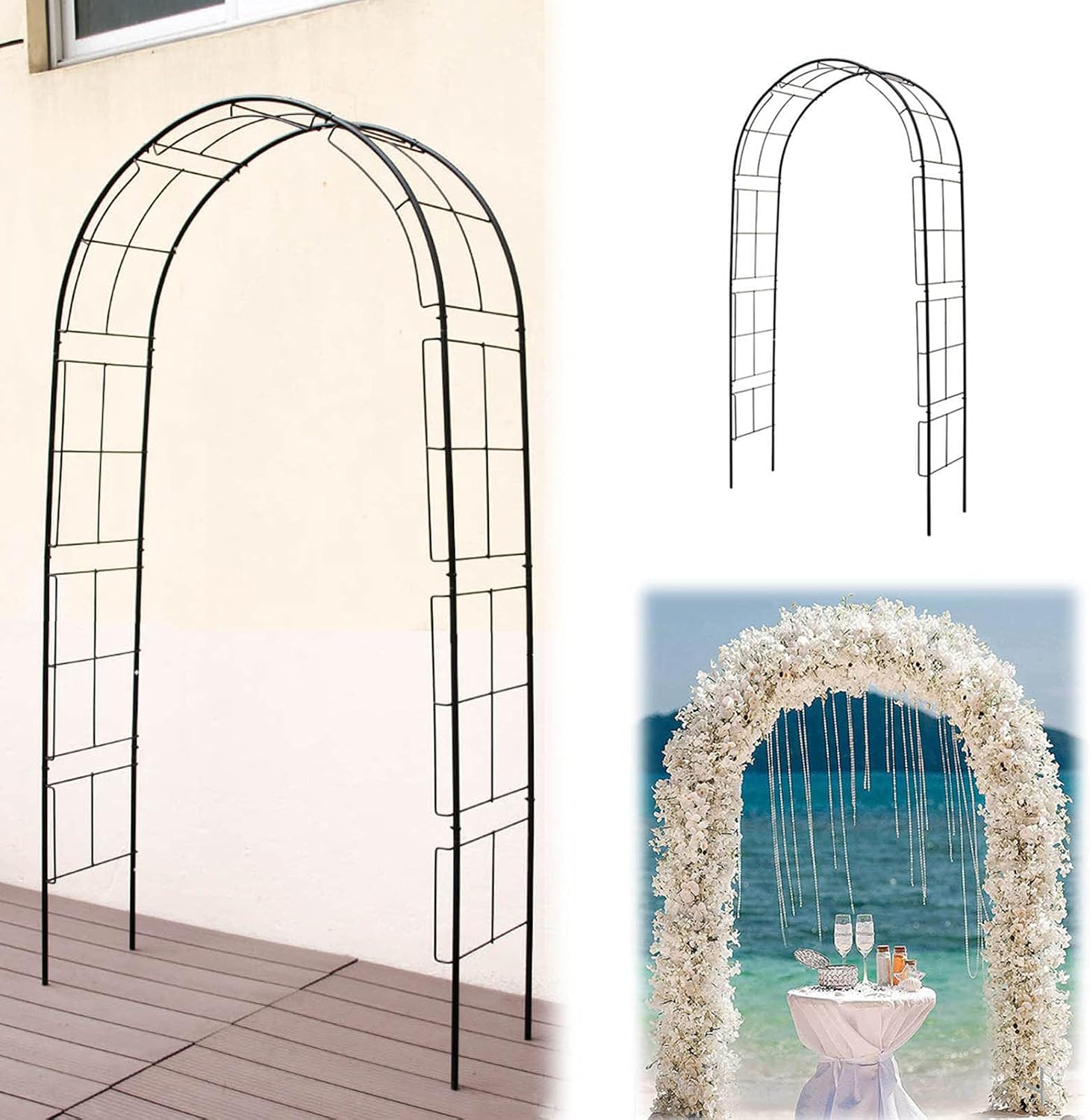 Amazon.com: Garden Arch with Metal Frame Metal Garden Arch for Wedding ...