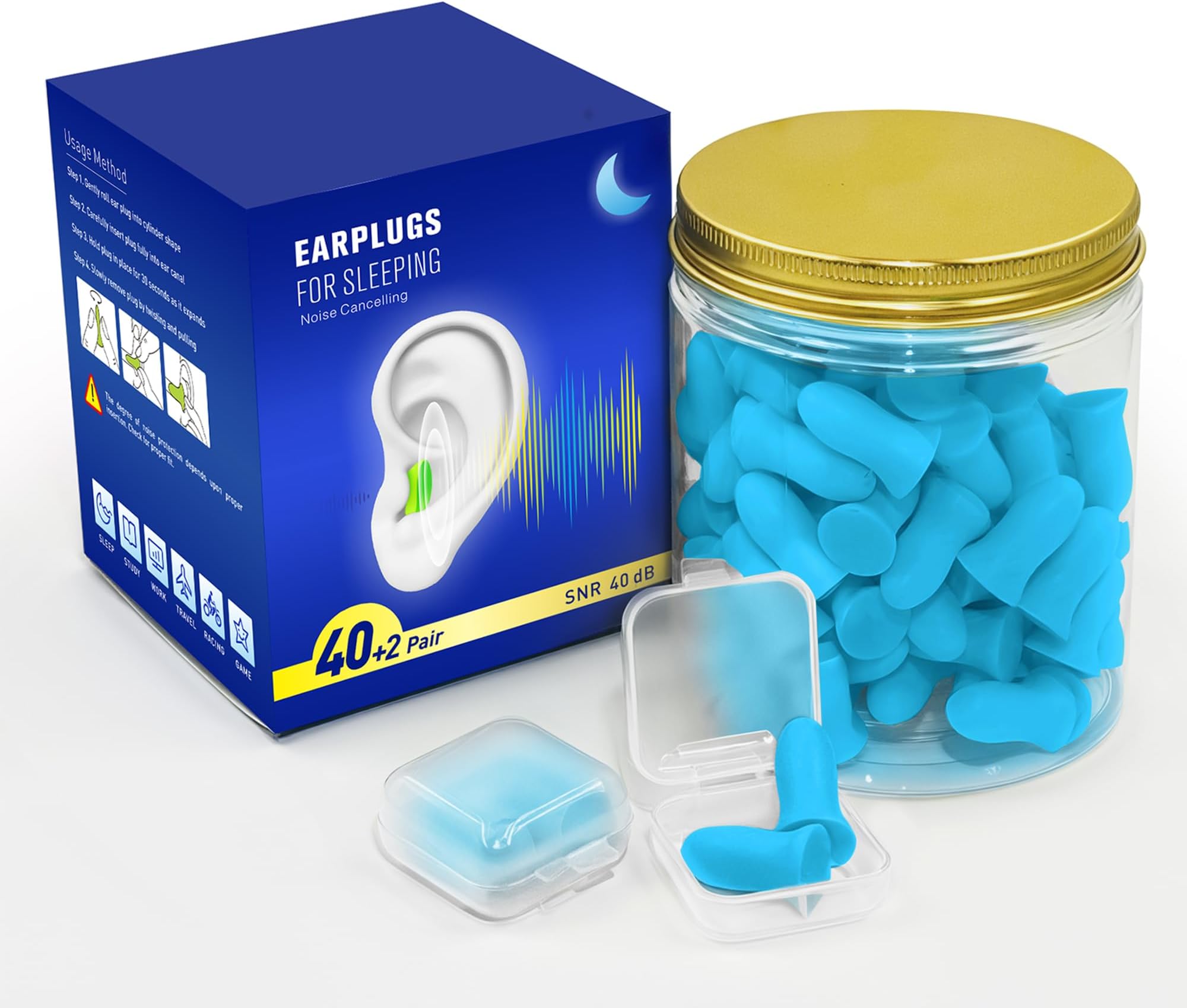 Amazon.com: Ear Plugs for Sleeping Noise Cancelling - 42Pairs Foam Ear ...
