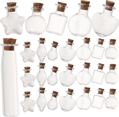 Amazon.com: MaxMau 25pcs Small Glass Bottles with Cork Stoppers DIY Art ...