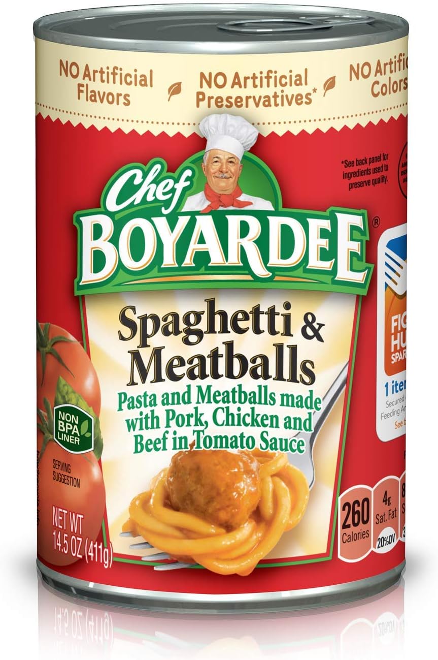 Amazon.com : Chef Boyardee Spaghetti and Meatballs, 14.5 oz, 12 Pack ...