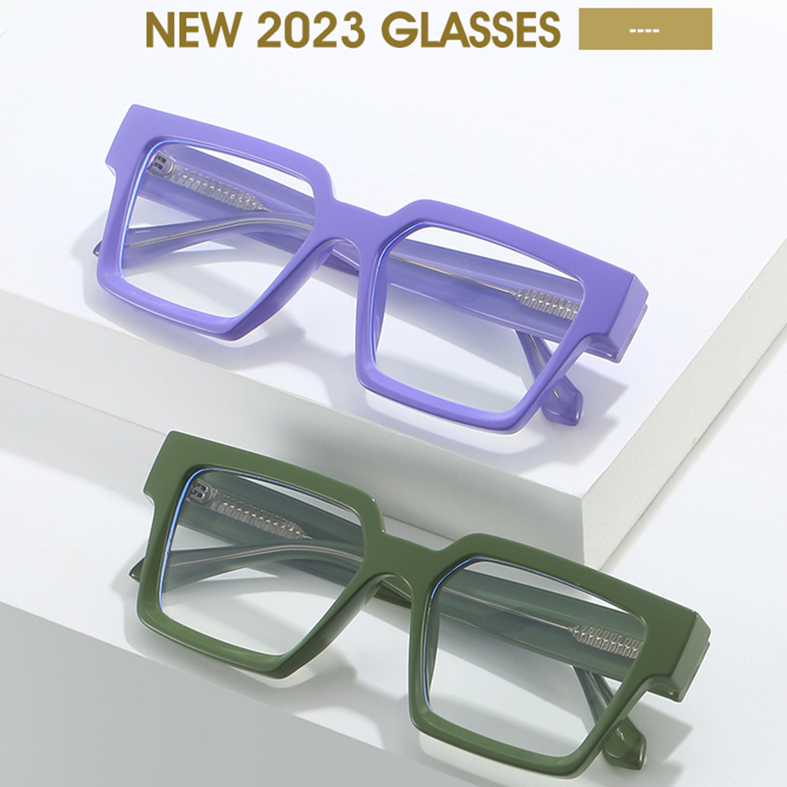 Snapklik.com : Kursan Square Black Glasses For Women Men Retro ...