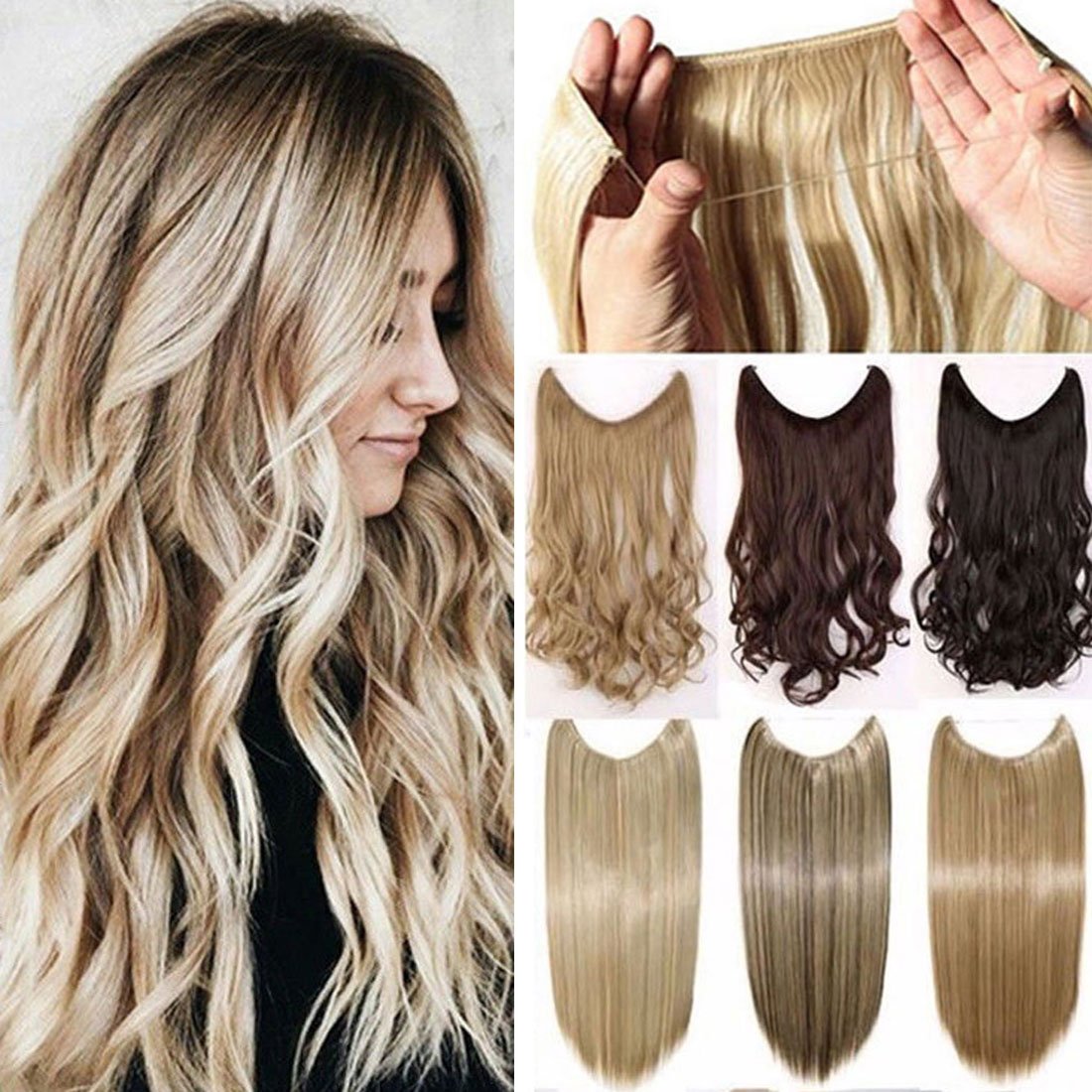 Rich Choices Secrets Haare Extensions Haarverlängerung mit Gummiband ...
