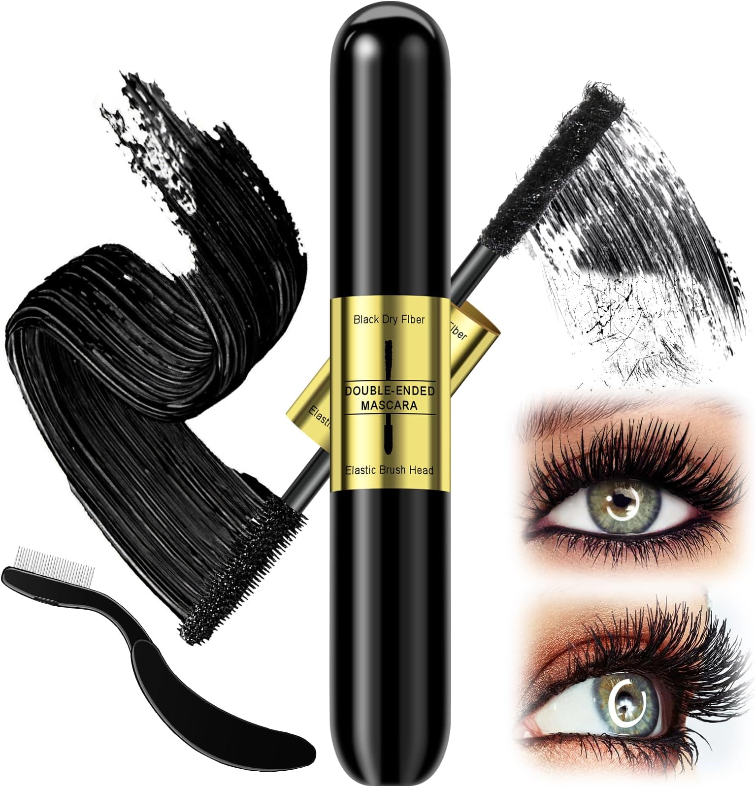 Amazon.com : SHEGLAM 2 In 1 Black Volume and Length Waterproof Mascara ...