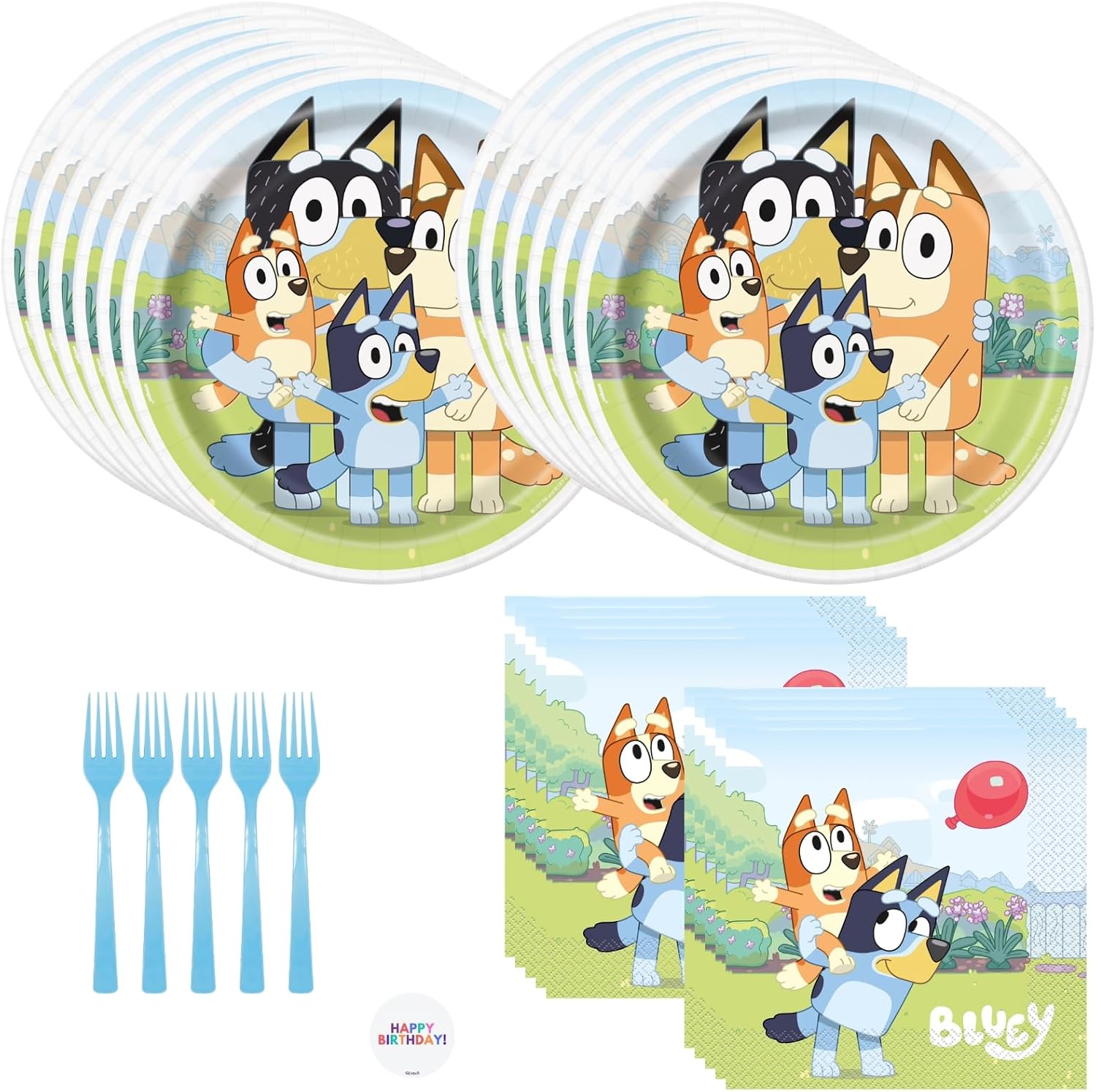 Unique Bluey Birthday Party Supplies Set for 16 Guests - Bluey Plates ...