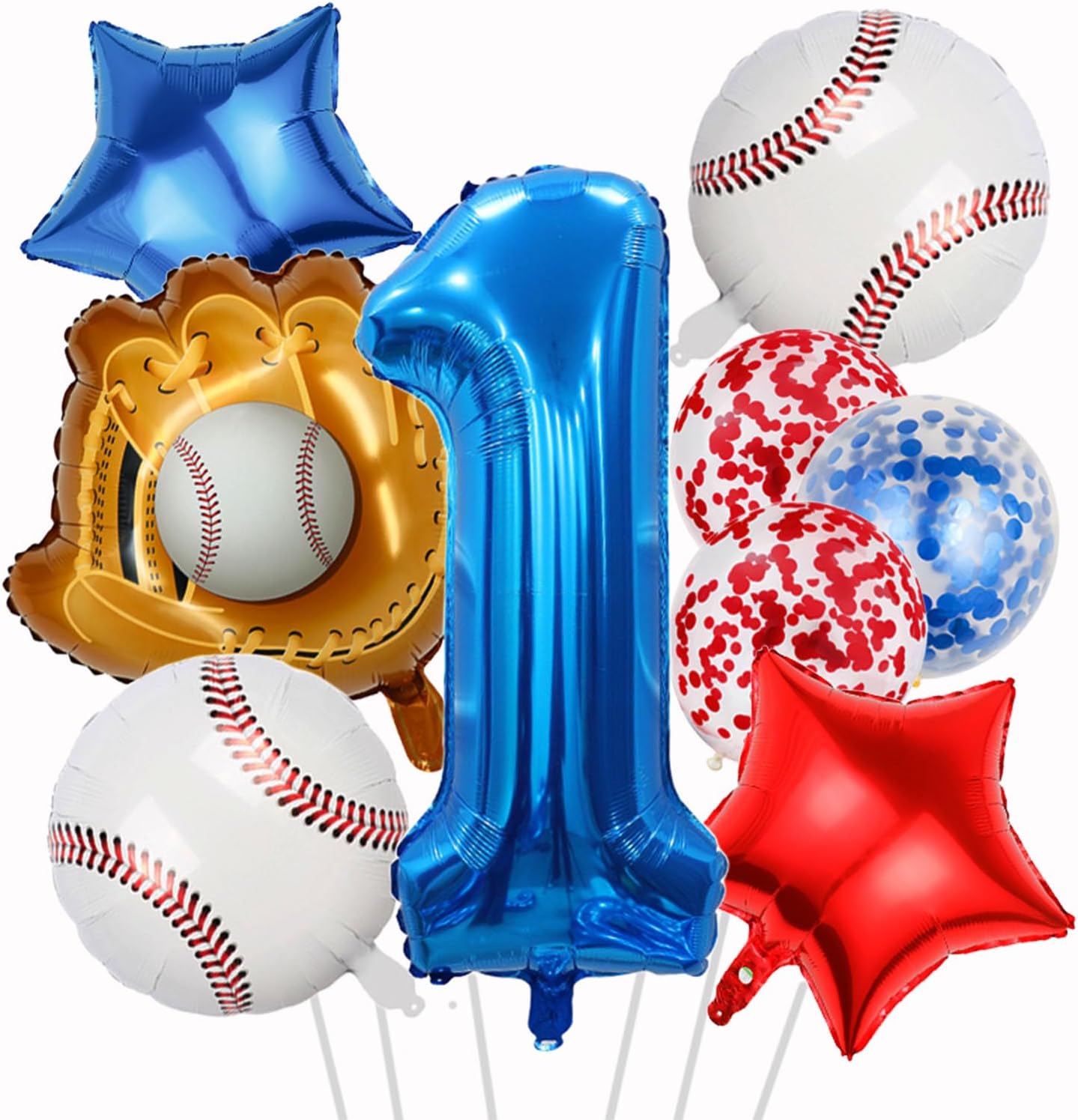 Amazon.com: Baseball Balloons Foil Baseball Birthday Decorations ...