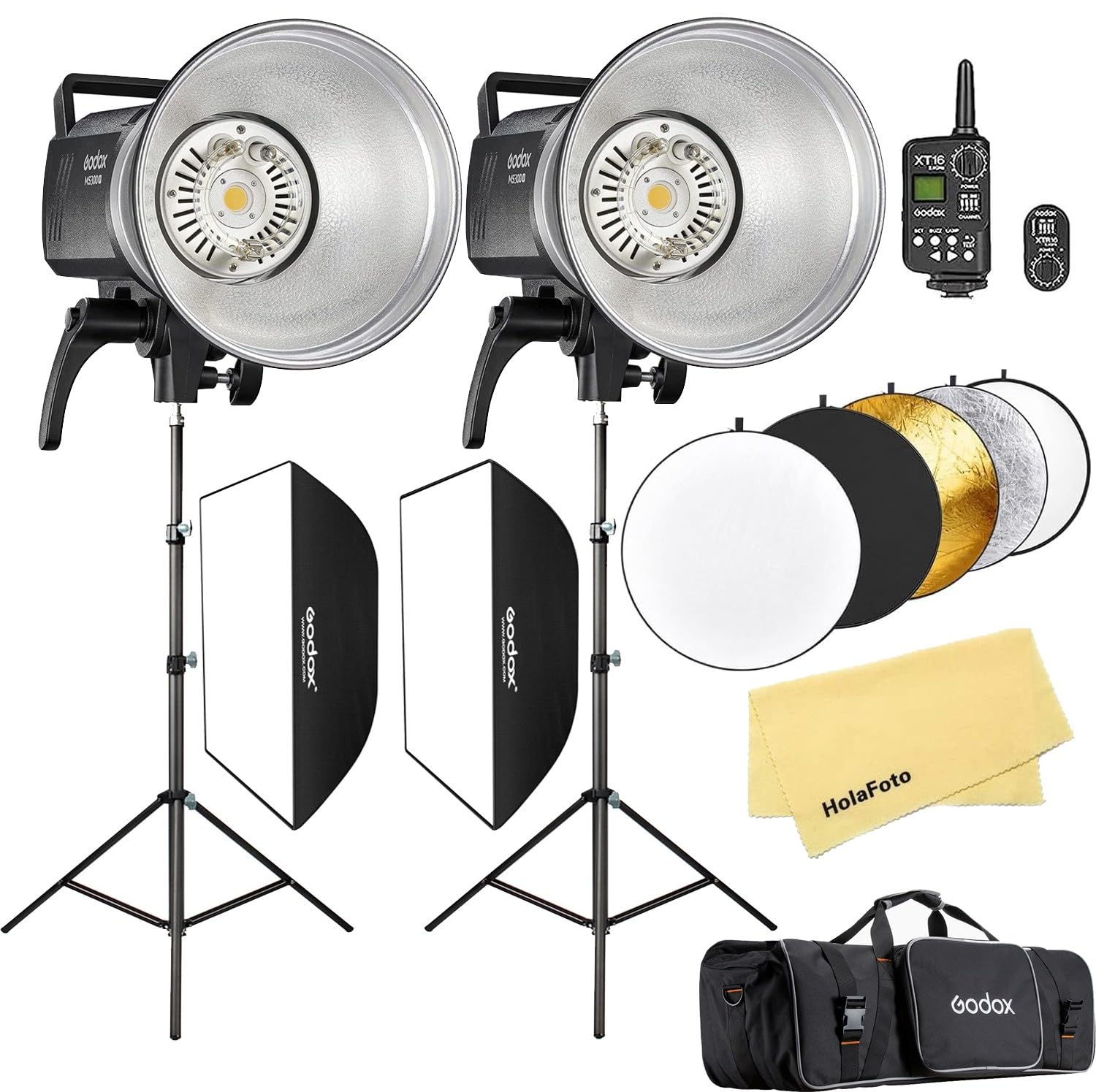 Amazon.com : Godox MS300V 2Pcs 600Ws Studio Flash Monolight Light Kit ...