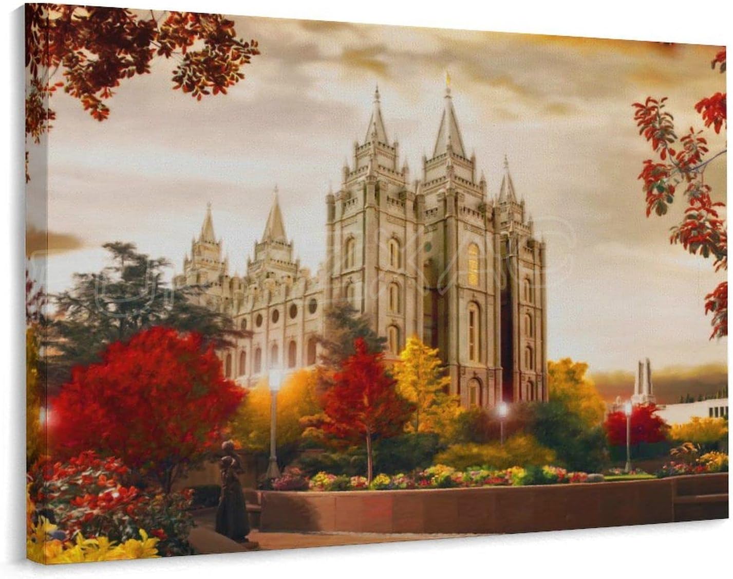 Amazon.com: Salt Lake Temple of Christ - Autumn Landscape Poster Wall ...