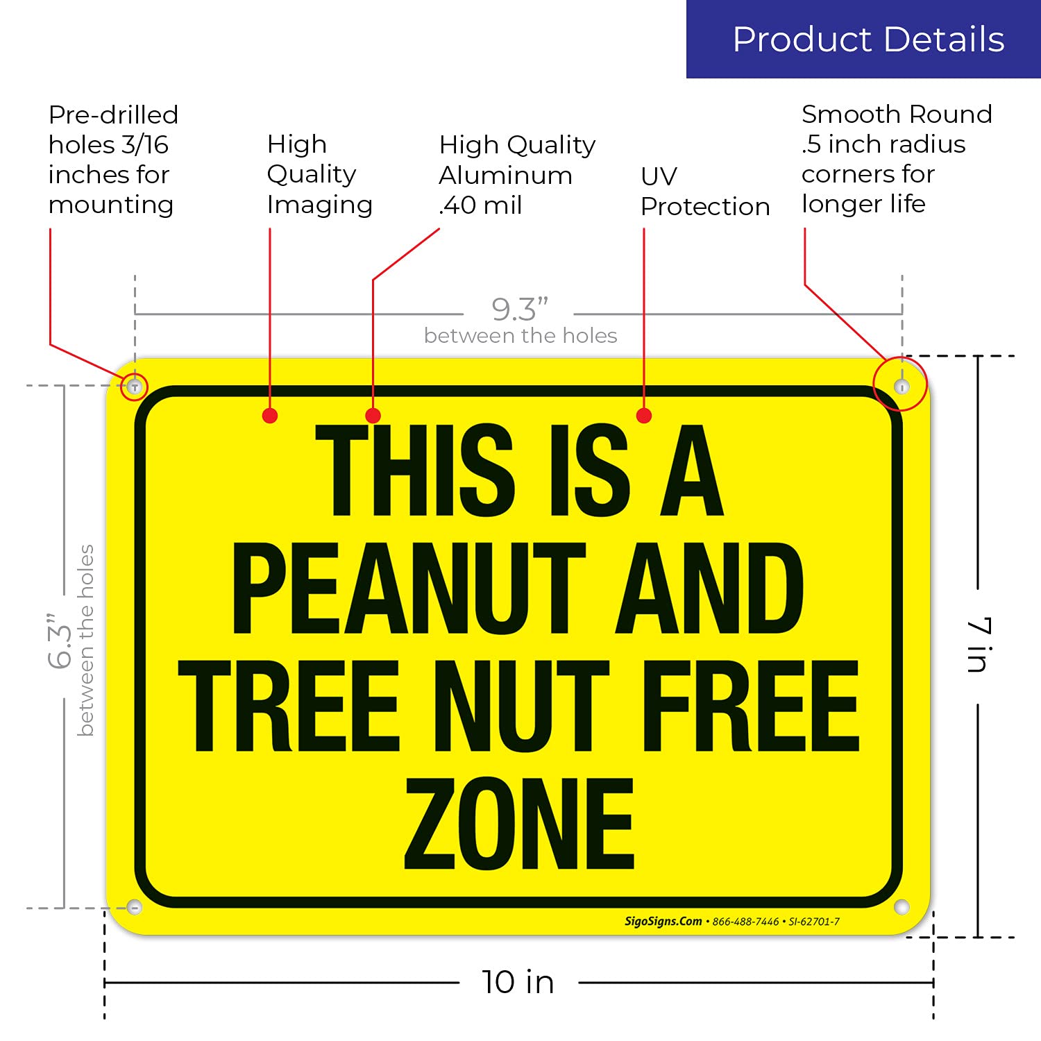 Signs And Peanut Tree Nut Sesame & Nut Free Classroom Custom Allergy