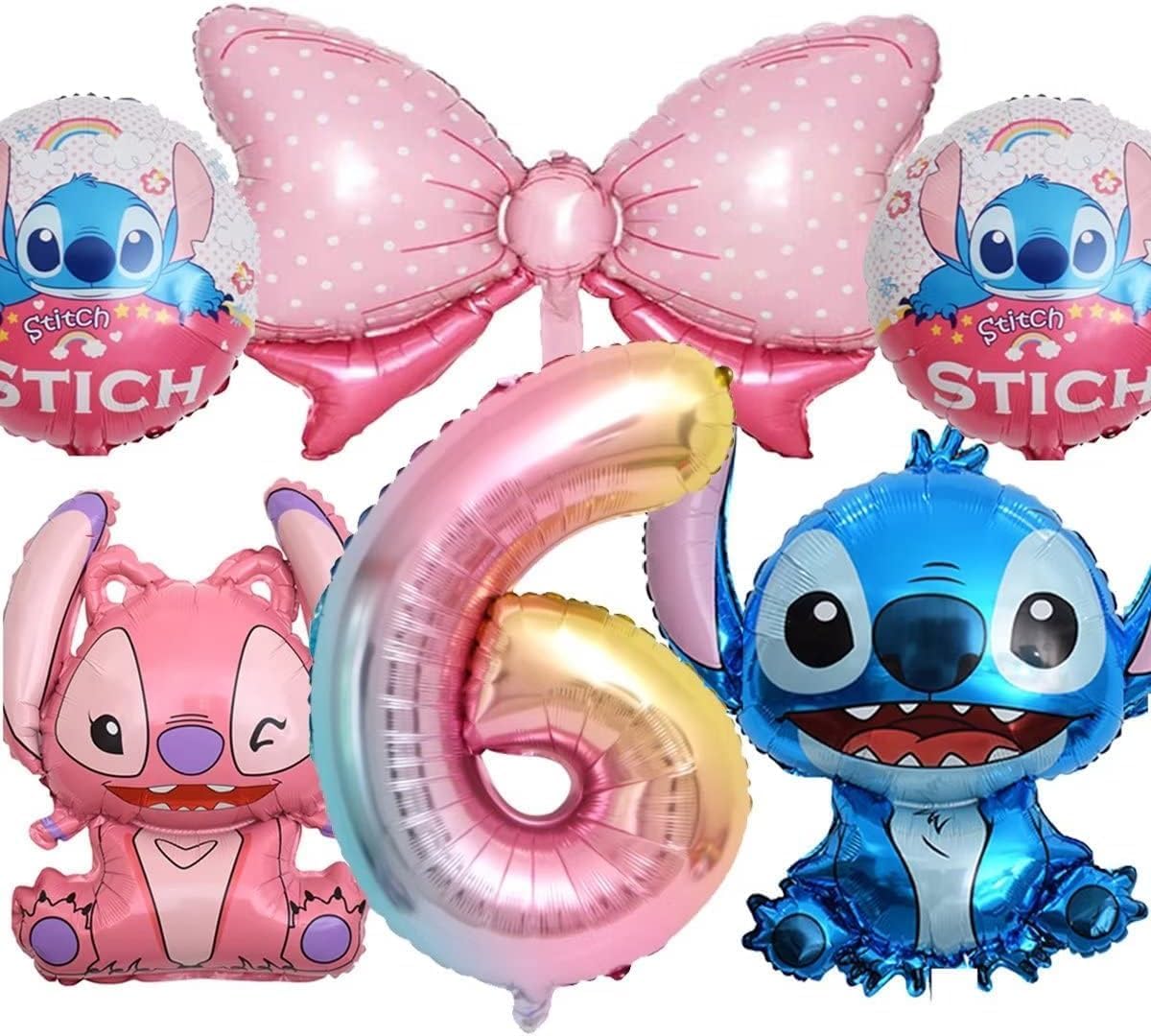 Pack of 6 Lilo & Stitch Balloons, Stitch Birthday Decoration 6 Years ...