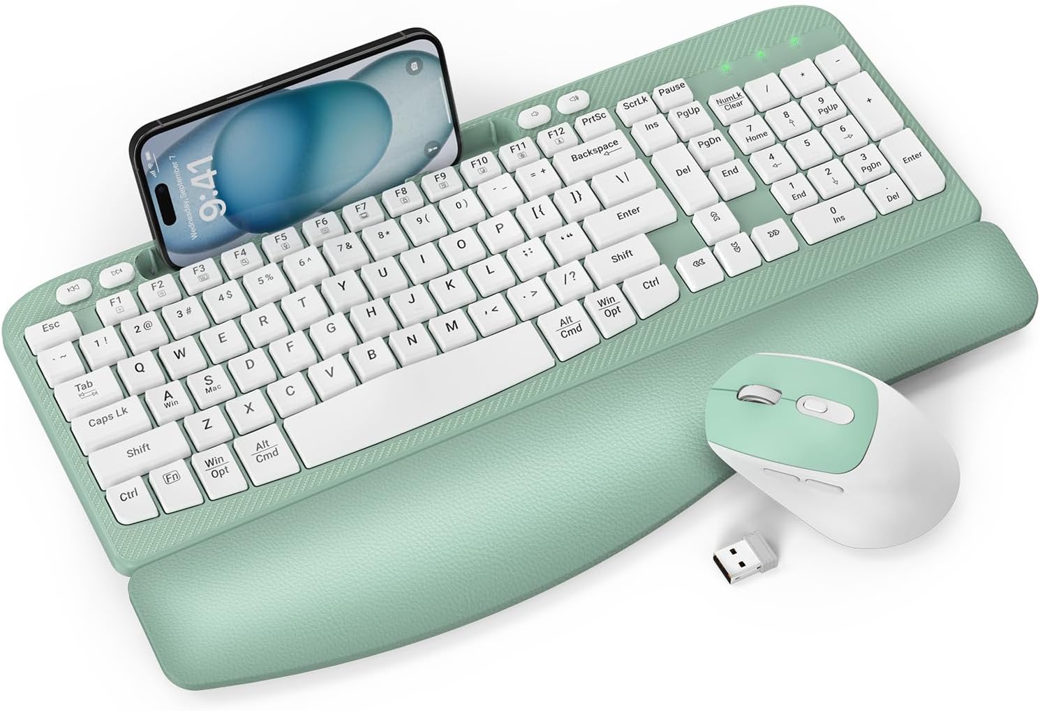 Wireless Keyboard And Mouse Combo Eayblly Wave Keys Wireless Ergonomic Keyboard