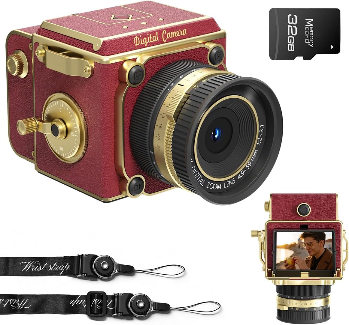 Amazon.co.jp: Retro Digital Camera, 2.7K, 56 Megapixels, CCD, Digital ...