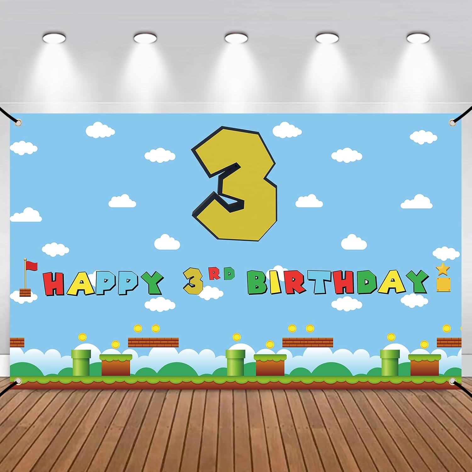 Amazon.com : Super Brother 3rd Birthday Banner Decorations, Video Game ...