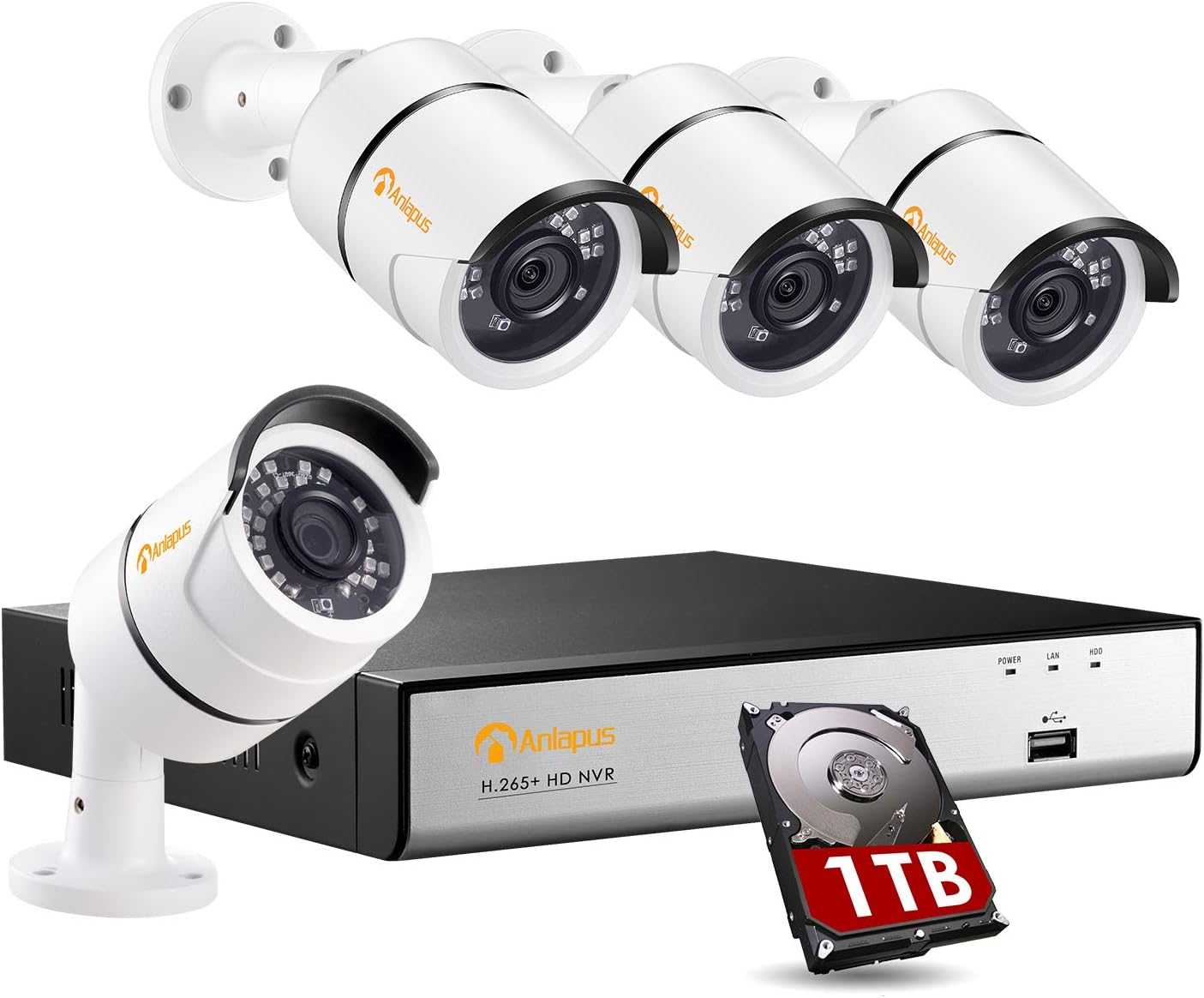 Amazon.com : Anlapus H.265+ 8 Channel POE Security Camera System with ...