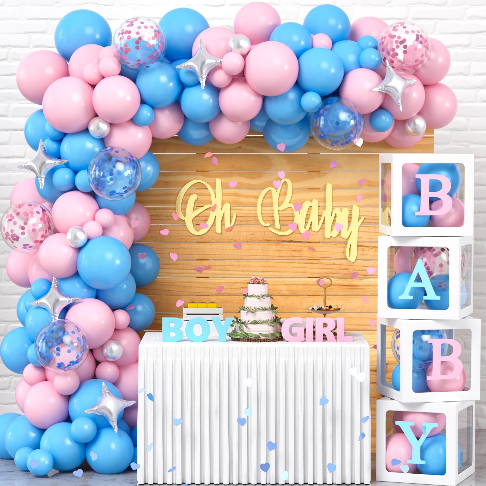 Amazon.com: Gender Reveal Decoration Set - Pastel Fringe Curtains BOY ...