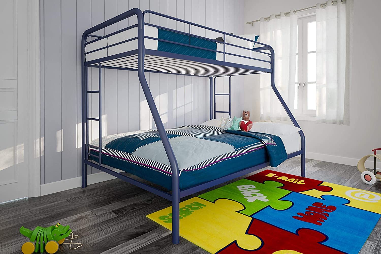 Universe Furniture Belief Twin Metal Bunk Cot Bed Queen (Bottom ...