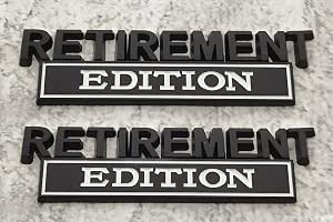 Amazon.com: Pair Set Retirement Edition Badge 3D Emblem Fit for Car ...
