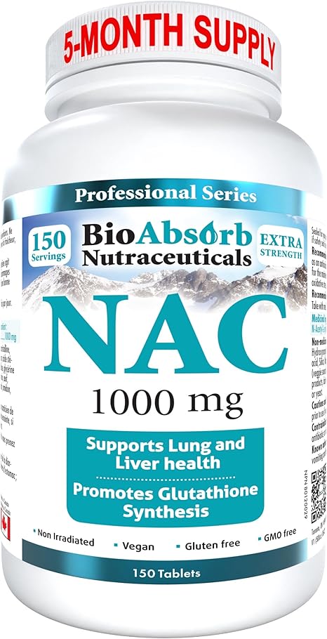 NAC Supplement 1000mg. 150-Day Supply of N Acetyl Cysteine. Promotes ...