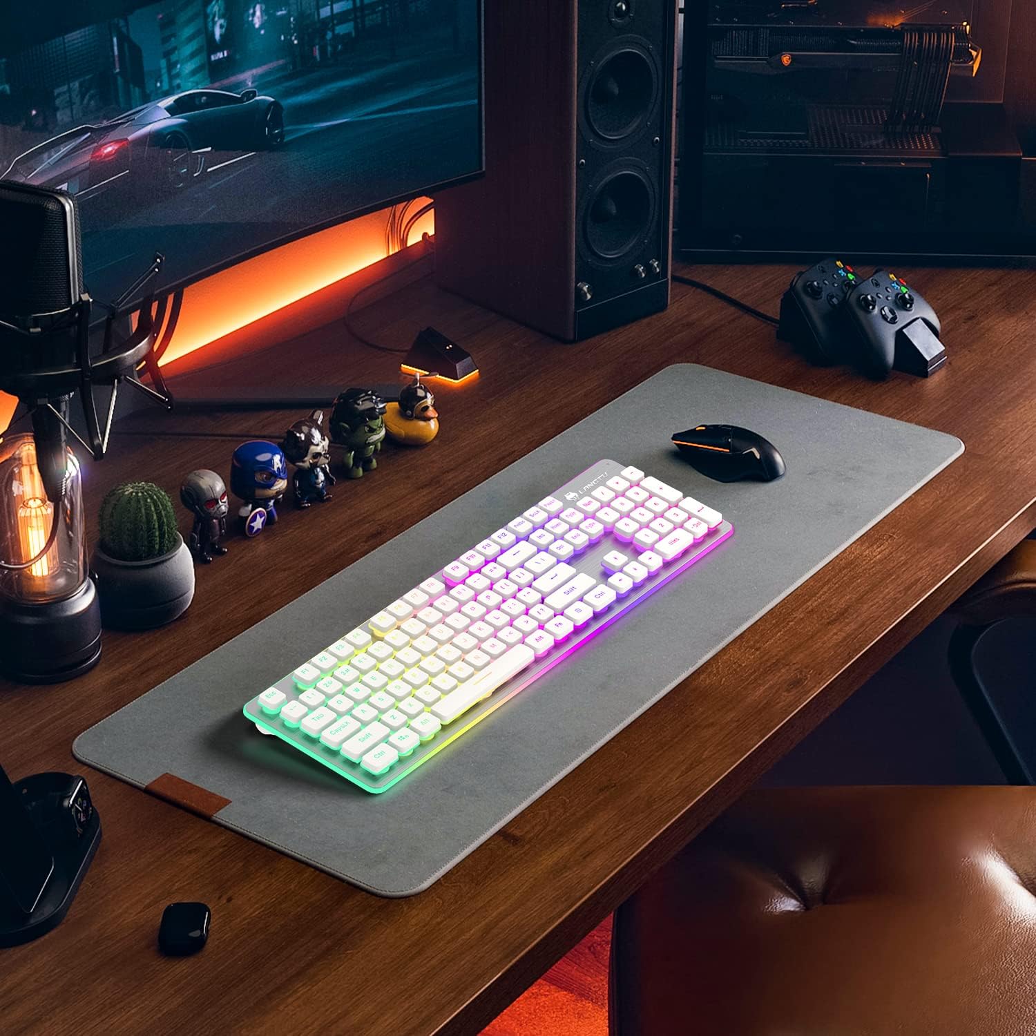 Buy LANGTU W1 Wireless Gaming Keyboard, Rechargeable 2.4G Rainbow ...