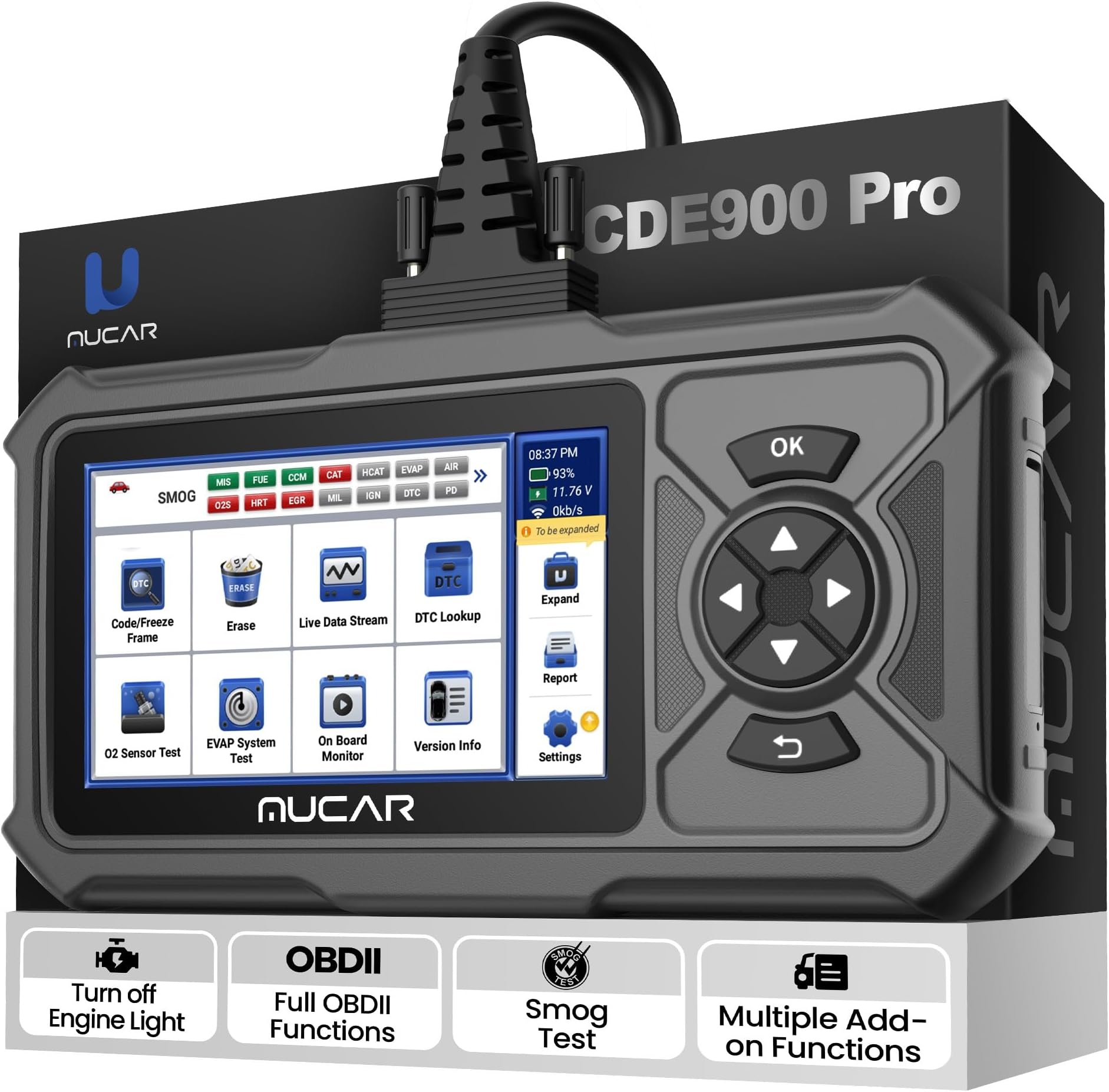 Amazon.com: MUCAR CDE900 PRO OBD2 Scanner Diagnostic Scan Tool, Full ...