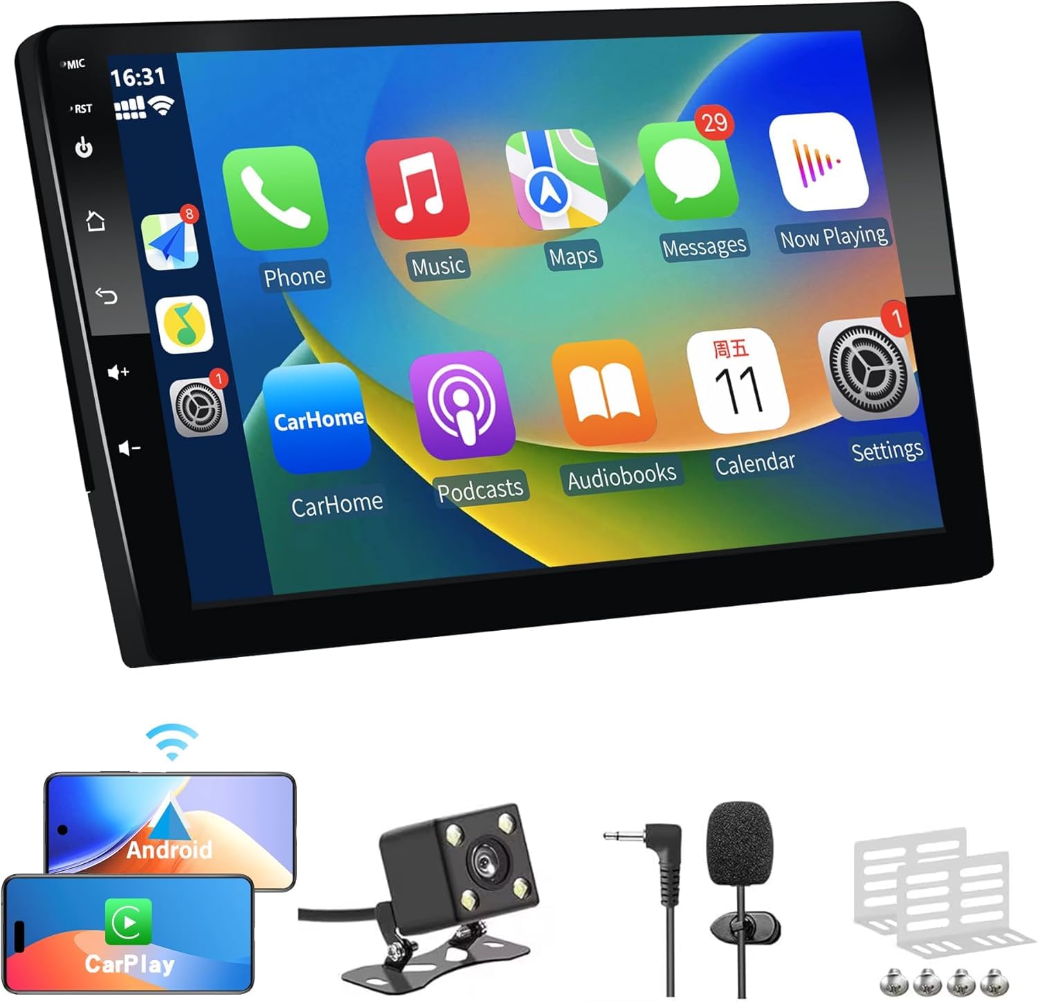 Autoradio 2 Din Android 13 2G+32G Touchscreen da 9 pollici Stereo per ...