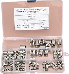 Amazon.com: Thread Inserts Kit, Thread Reducer, 140pcs/Set Universal Car Metric Wire Thread ...