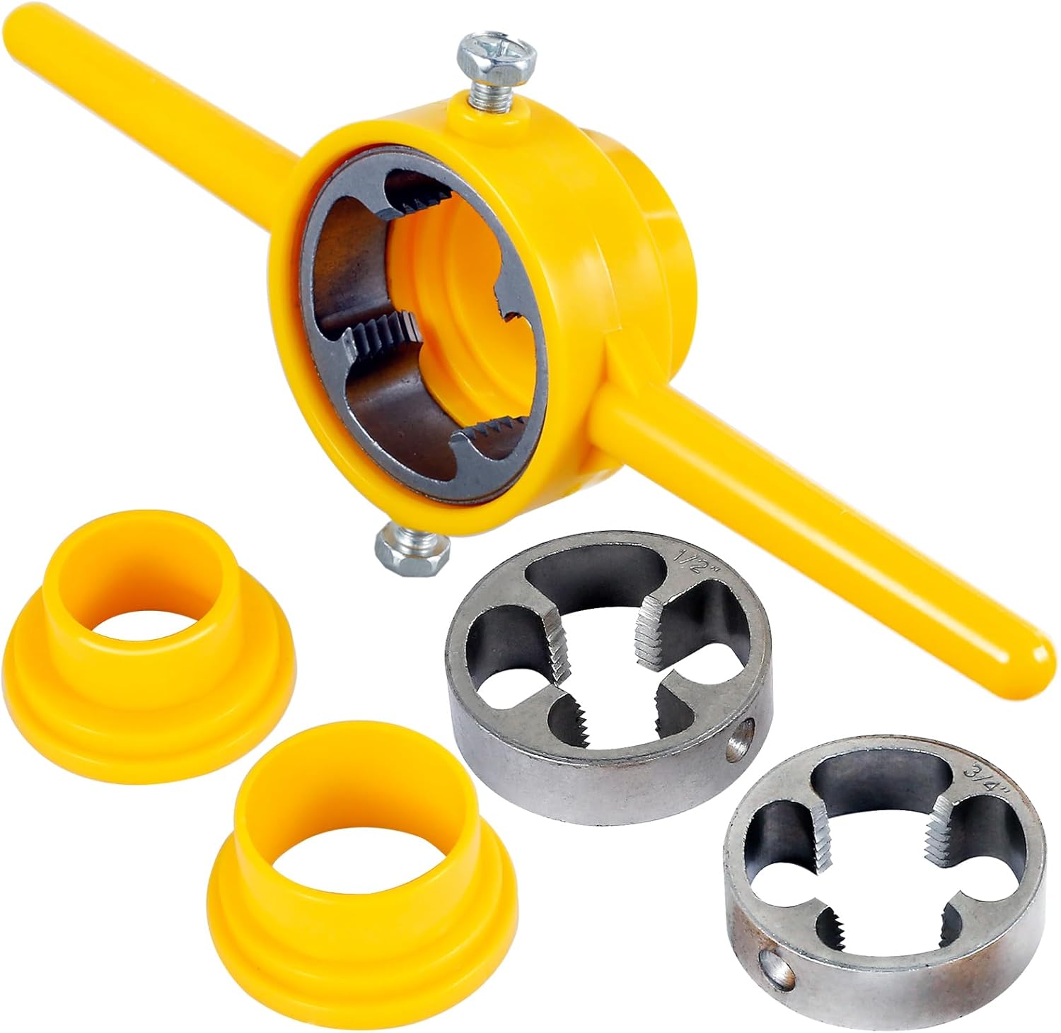 6Pcs PVC Thread Maker Tool Reusable Pipe Threader Kit with 1/2 Inch 3/4 ...