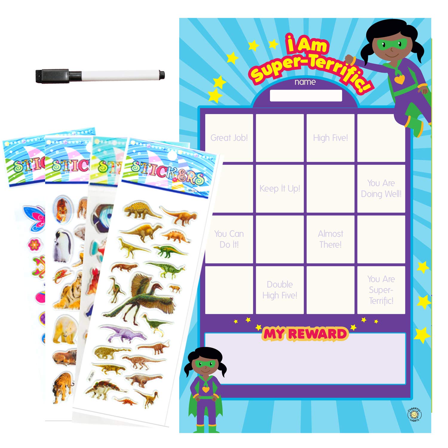 Buy Dry Erase Reward Responsibility Chart for Kids with Marker and ...