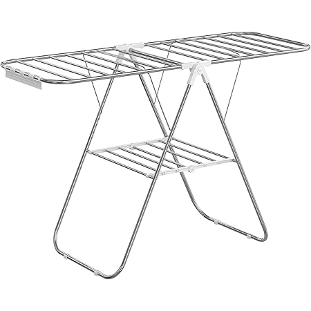 Amazon.com: SONGMICS Clothes Drying Rack, Foldable 2-Level Laundry ...