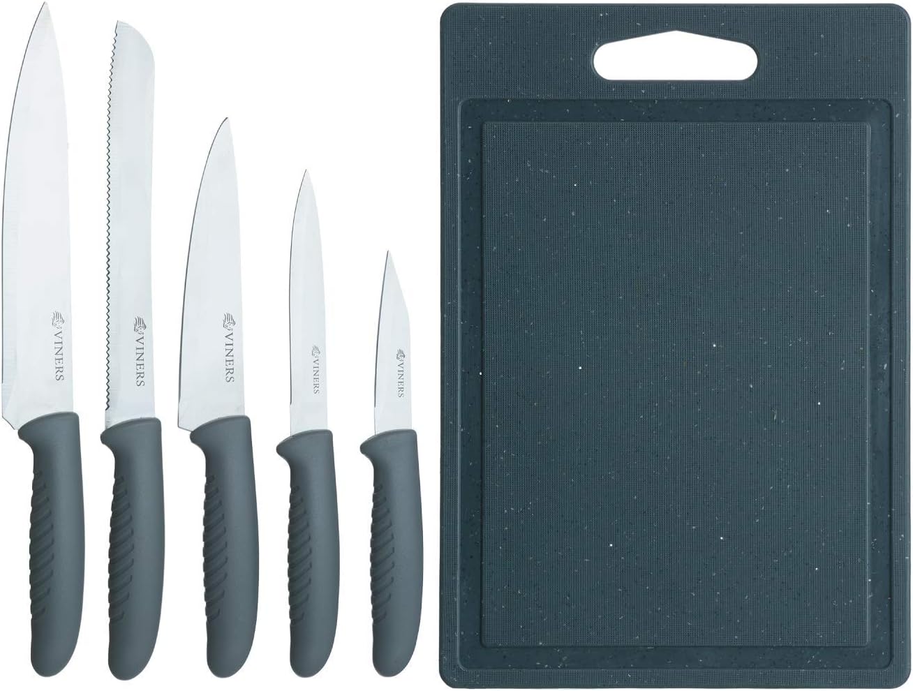 Amazon.com: Viners Speckle 5 Piece Knife Set with Chopping Board ...