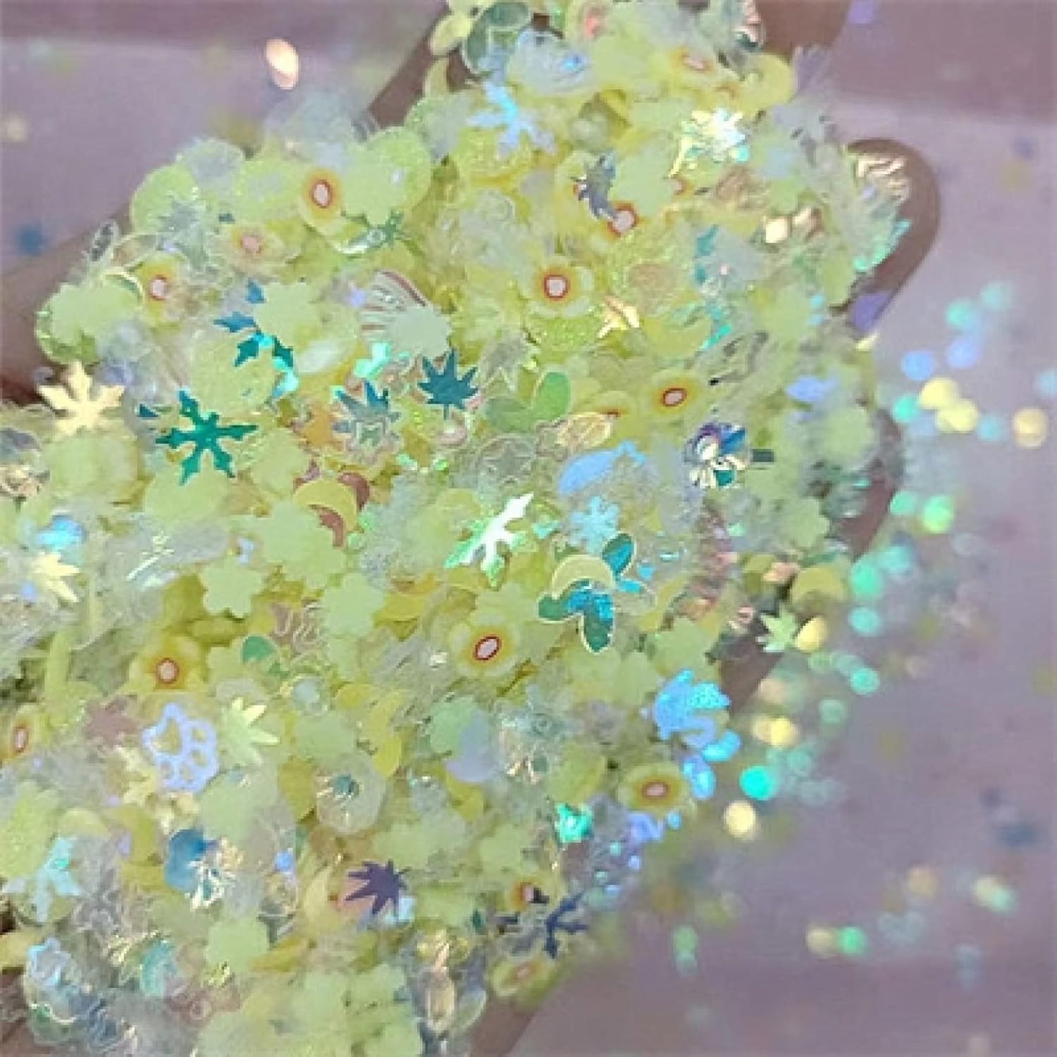 Amazon.com: Luminous Neon Glitter Sequin Mixed Star Heart Flower ...
