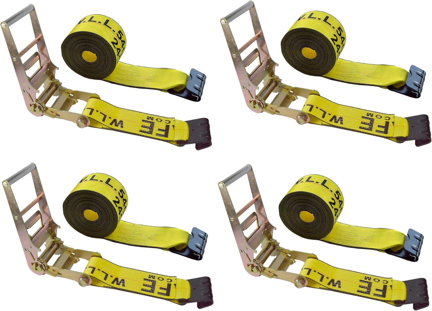 Amazon.com: Mega Cargo Control 4" x 30' Tie Down Ratchet Straps with ...
