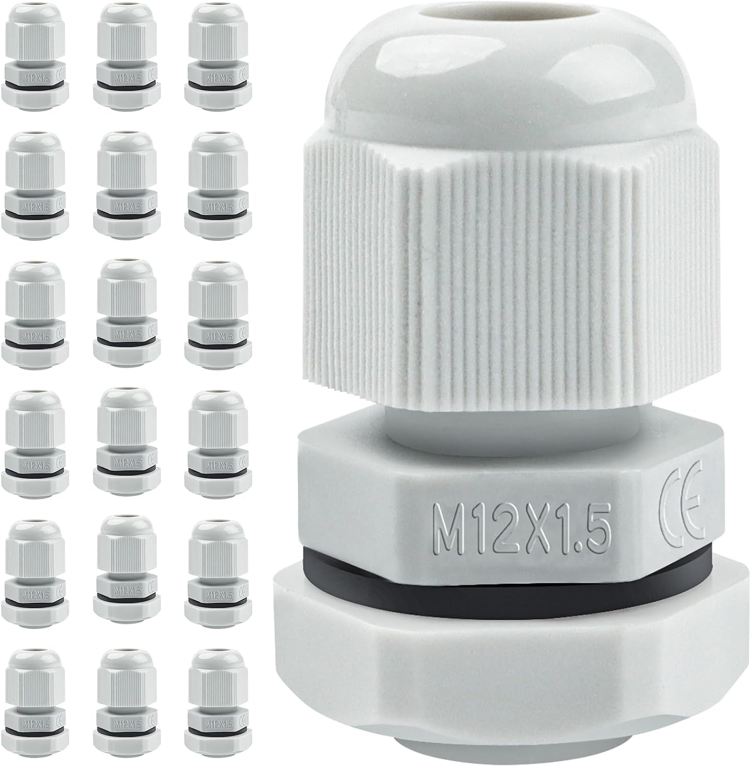 20 Pack M12 Cable Glands - Caianwin M12 IP68 Waterproof Conduit ...