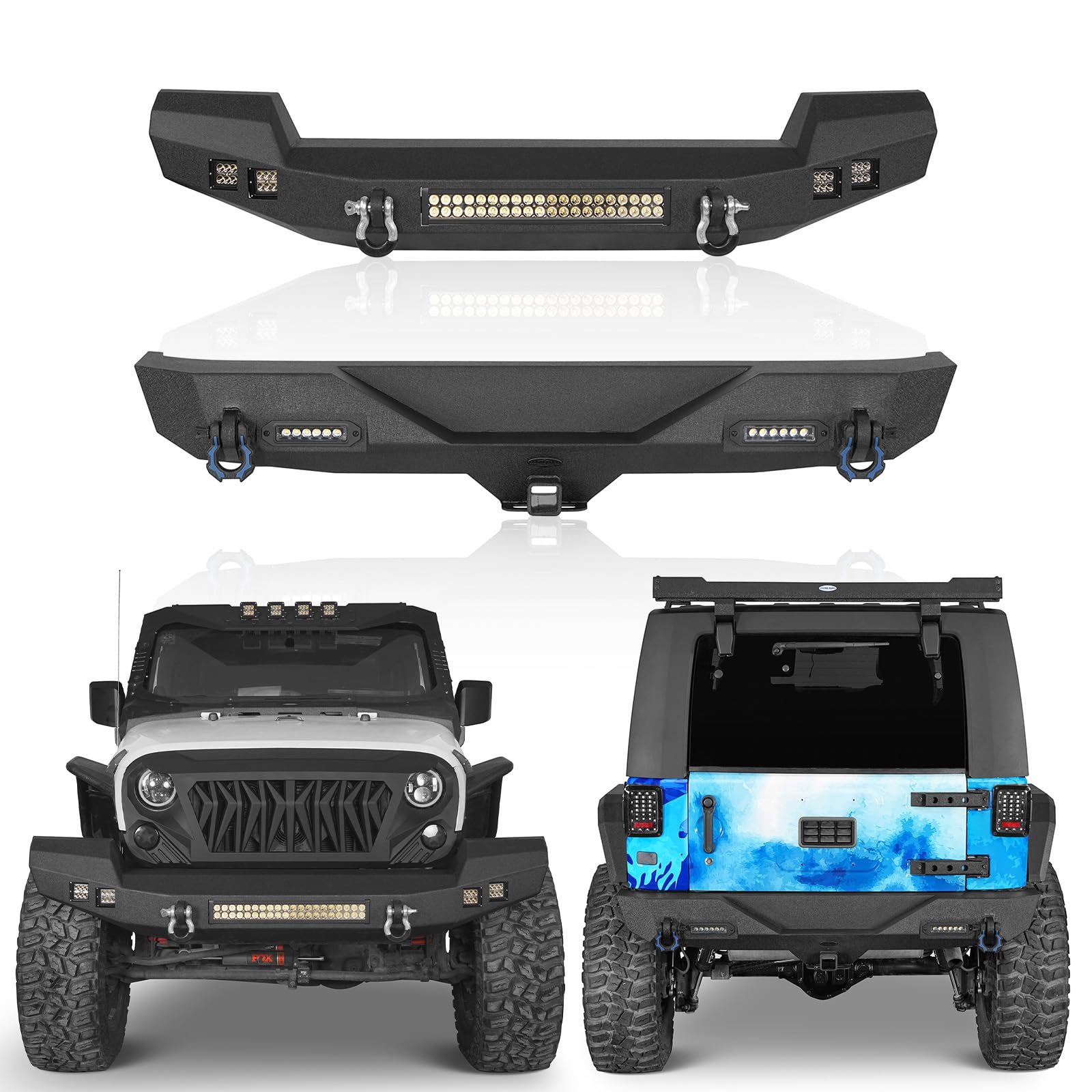 Buy u-Box Wrangler Steel Front and Rear Bumpers Combo for Jeep JK ...