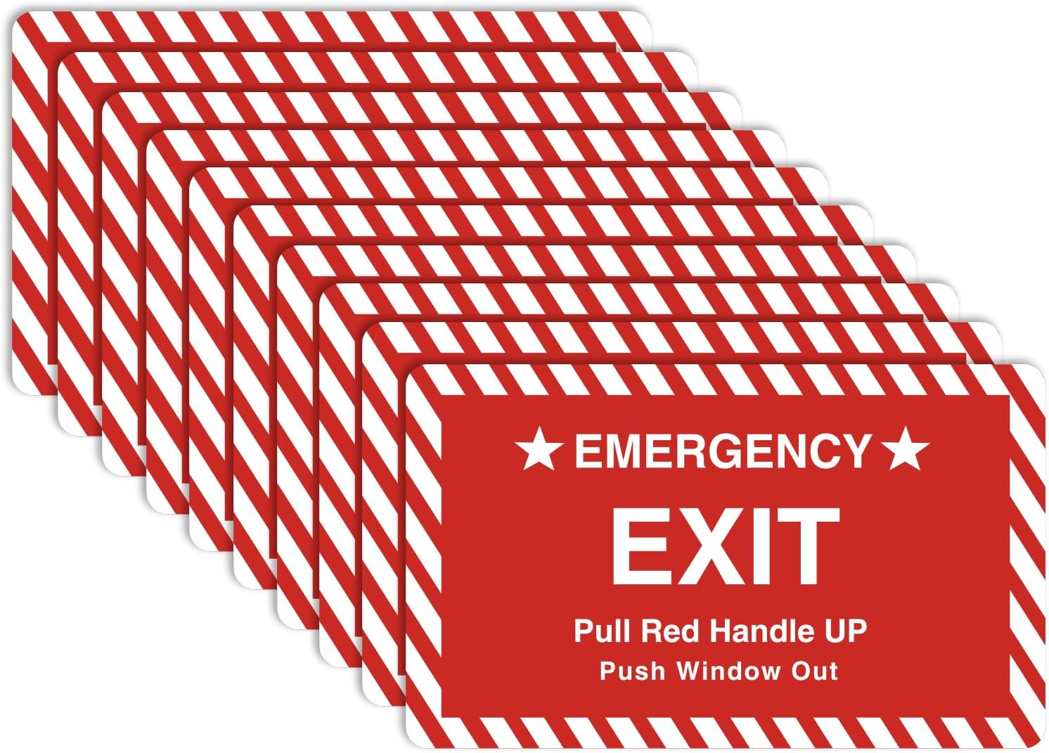10 Pack 3X4" Car Vehicle School Bus Train Red Hanle Emergency Exit ...