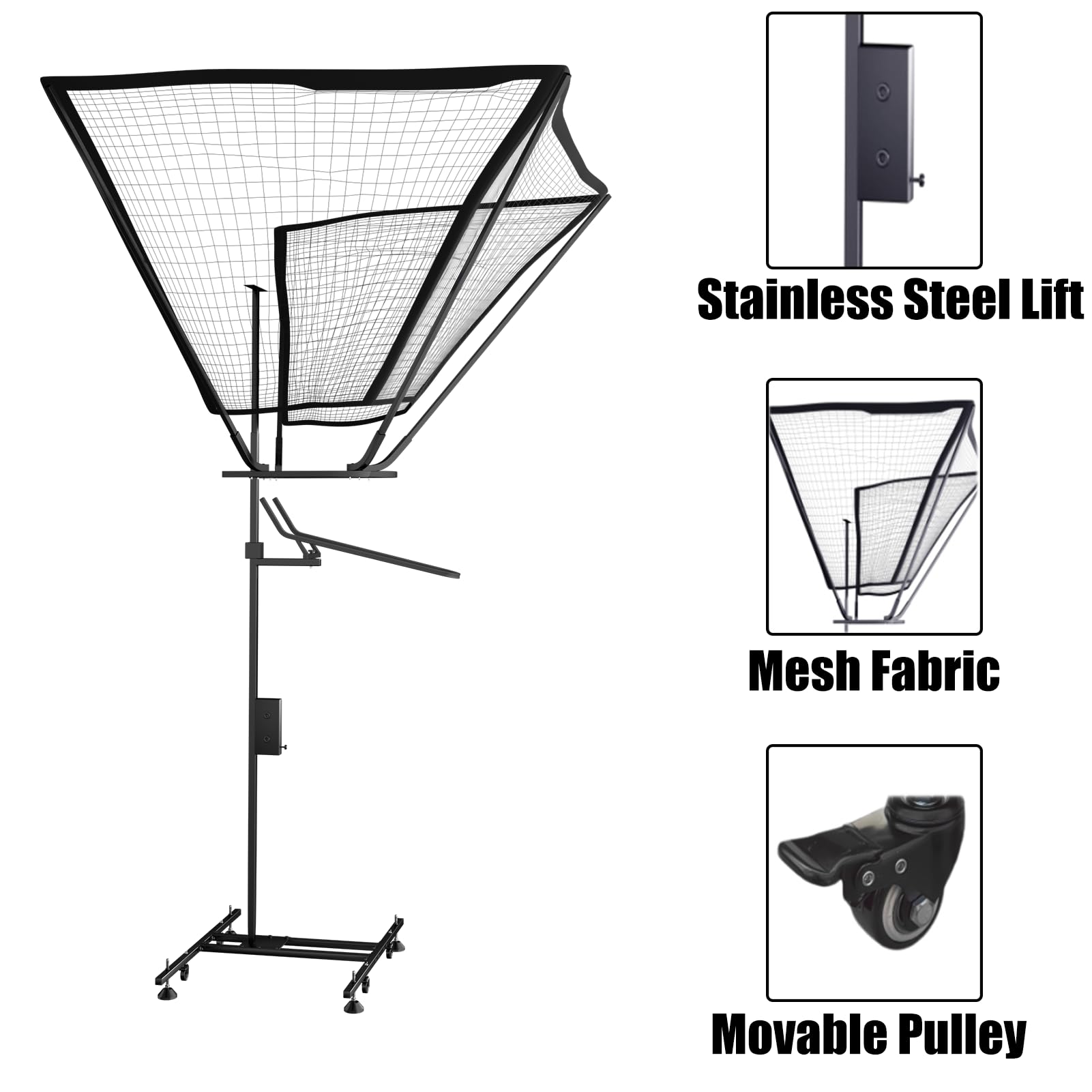 Movable Floor-Standing Basketball Rebound Net with 180 Degree Rotatable ...