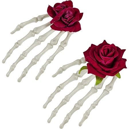 Amazon.com : Utavu 2pcs Skeleton Hair Clip Claw Skeleton Hand Hair Clip ...