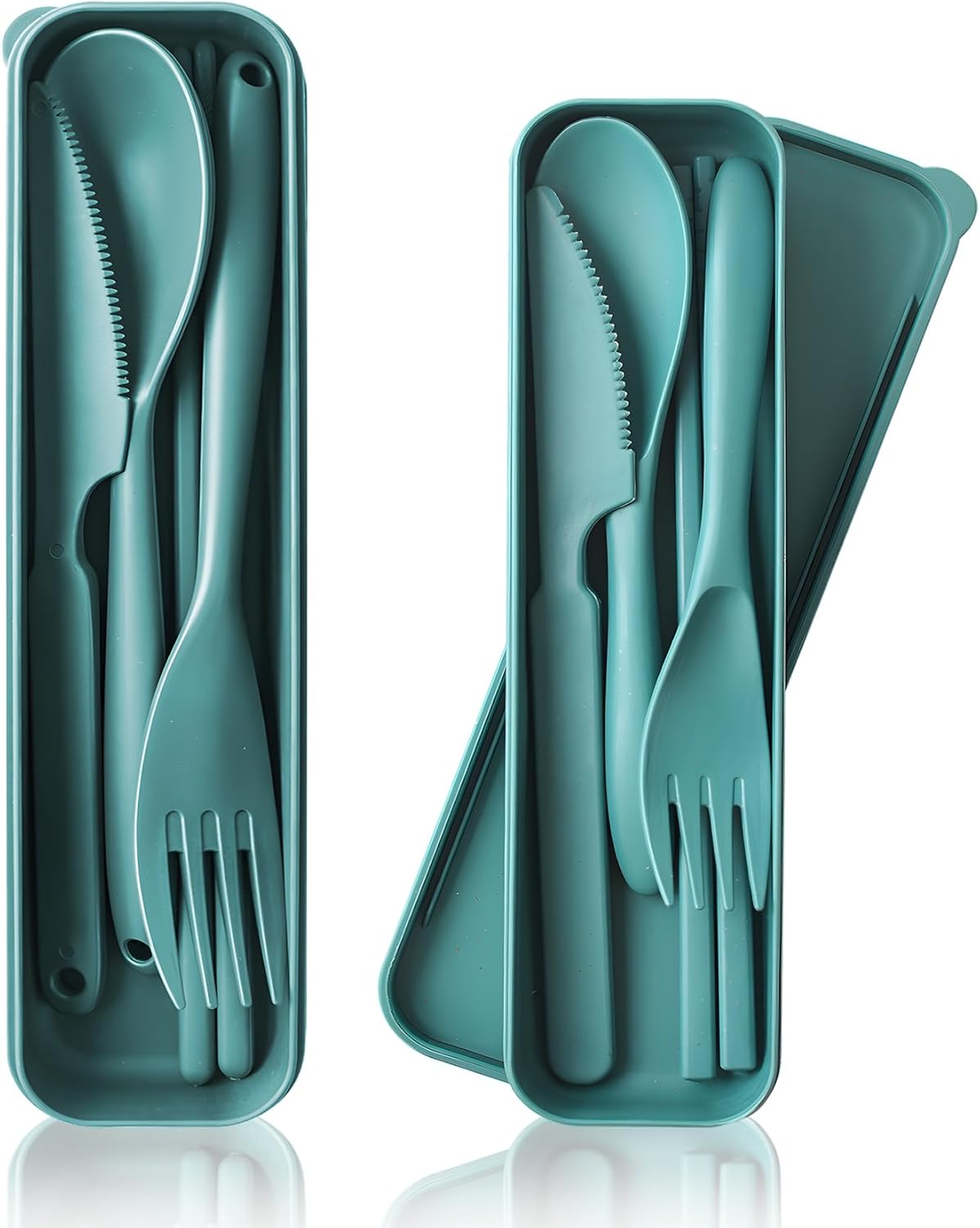 Amazon.com: Portable Travel Utensils with Case, 2 Sizes Reusable ...