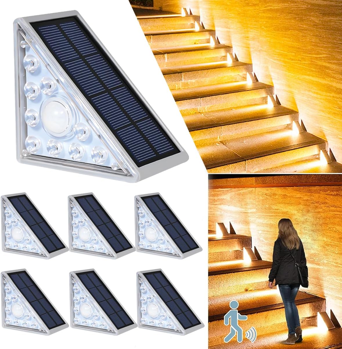 sunlight encounter Solar Motion Sensor Step Light Waterproof IP67, 6 ...