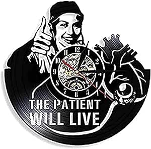 Amazon.com: Wall Clocks for Living Room Vinyl- The Patient Will Live ...