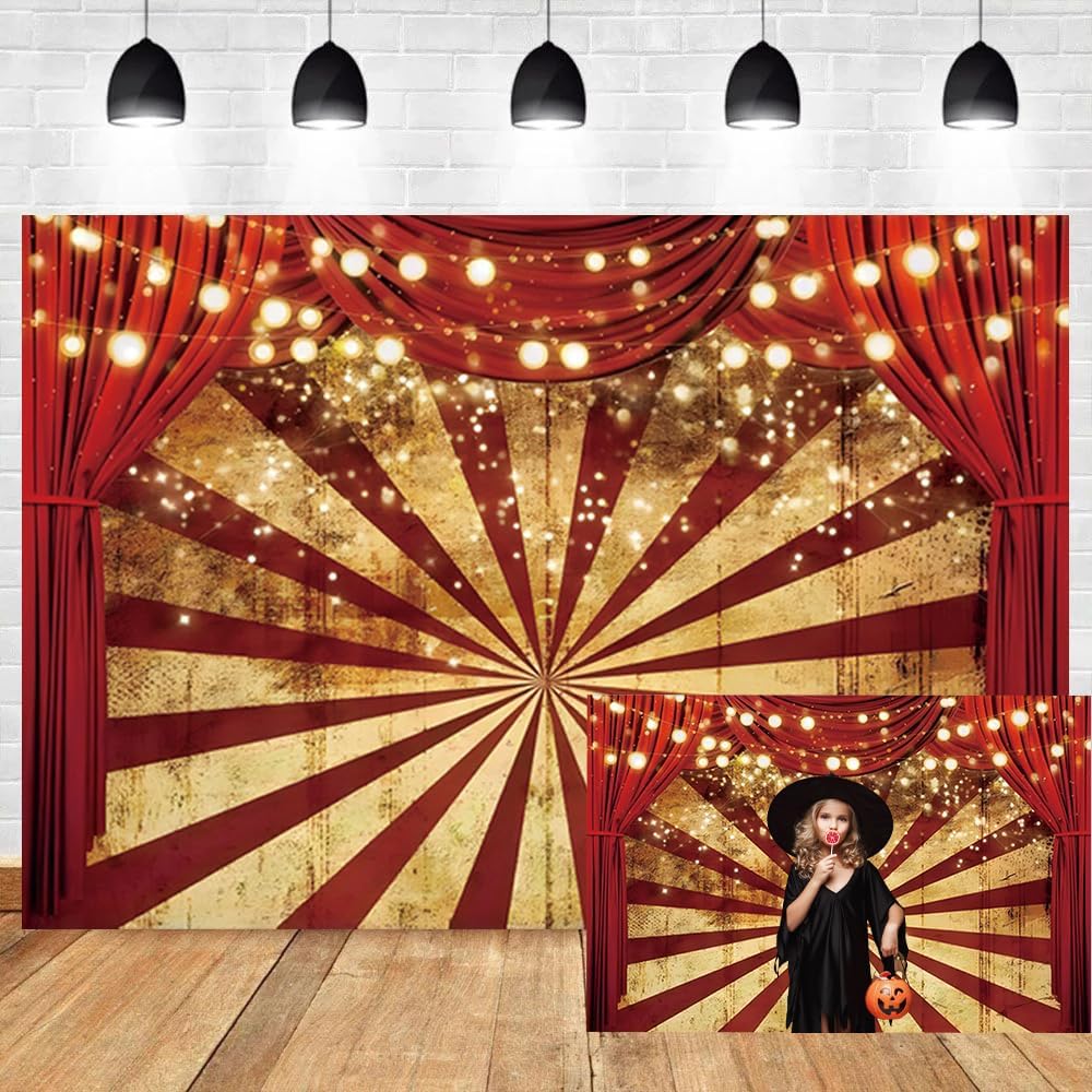 Amazon.com : OERJU Carnival Circus Backdrop Halloween Circus Backdrop ...
