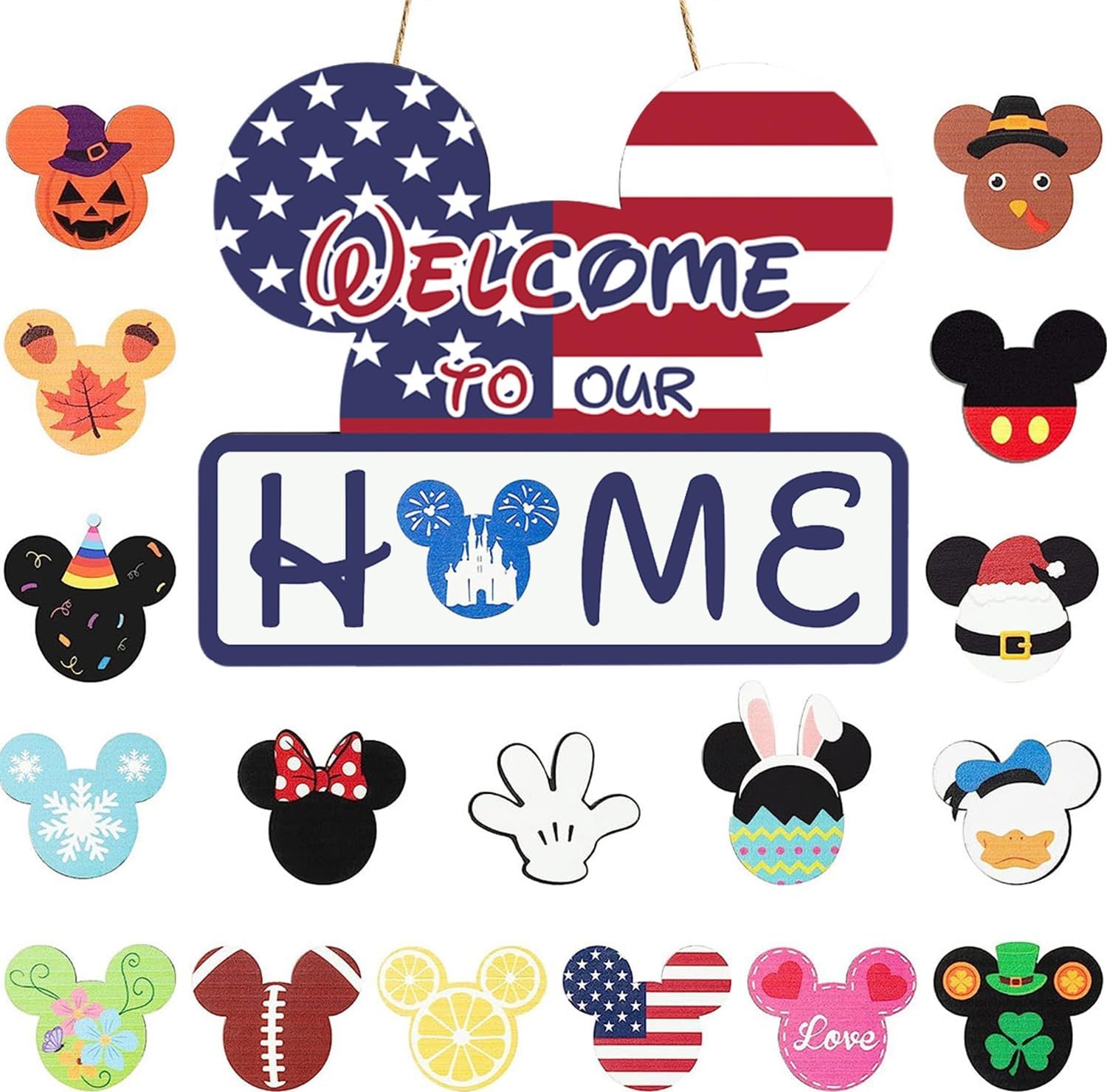 Amazon.com: SUPYFD 19Pcs Cute Mouse Interchangeable Seasonal Welcome ...